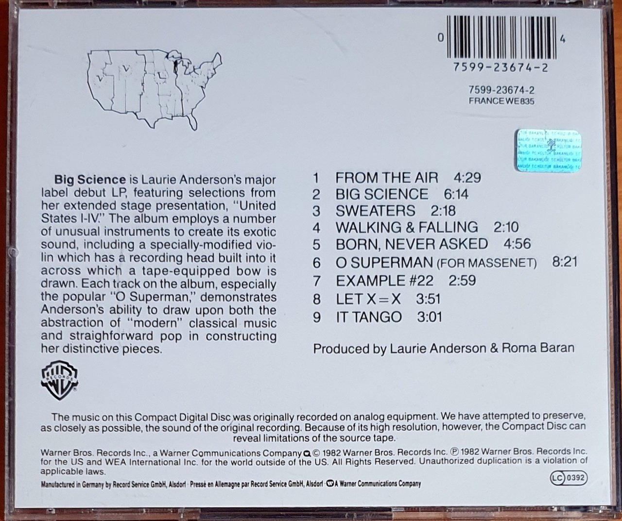 LAURIE ANDERSON - BIG SCIENCE LAURIE ANDERSON - BIG SCIENCE