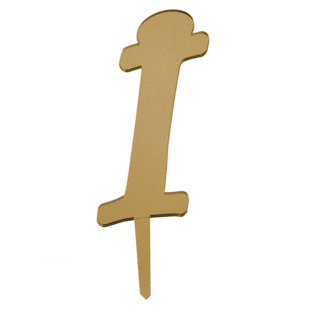 PartiPan İ Harf Aynalı Altın Pleksi Gold 8cm | Pleksi Harf | Pleksi Rakam