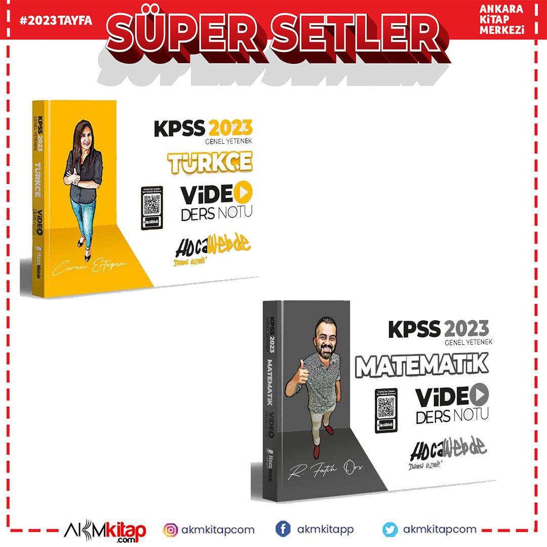 HocaWebde 2023 KPSS Türkçe ve Matematik Video Ders Notu Seti 2 Kitap ... HocaWebde 2023 KPSS Türkçe ve Matematik Video Ders Notu Seti 2 Kitap ...